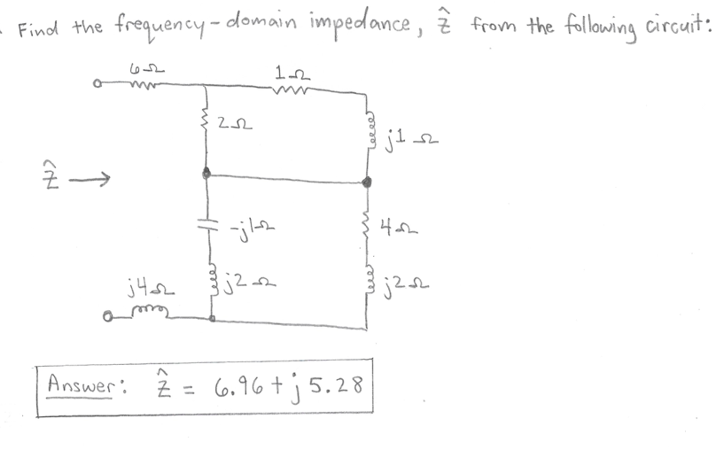 Solved Find the frequency-domain impedance, z^ from the | Chegg.com