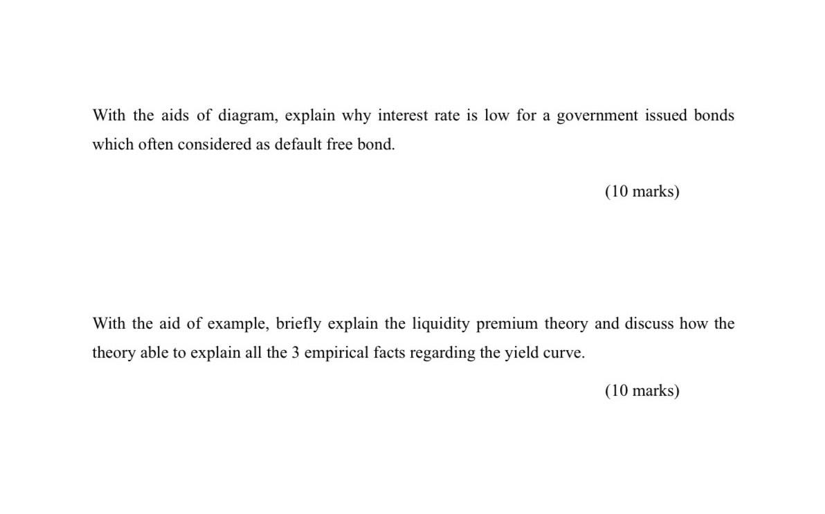 Solved With the aid of diagrams, using the bond market | Chegg.com