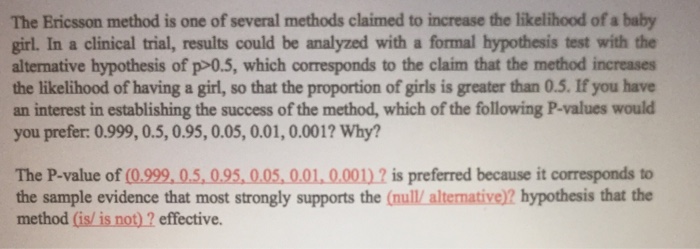 Solved The Ericsson method is one of several methods claimed | Chegg.com