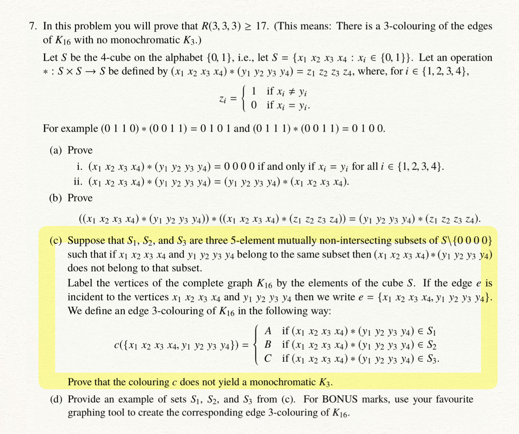 Solved please help me with question 7 ﻿c), ﻿yellow | Chegg.com