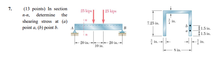 Solved 7. (13 points) In section n−n, determine the shearing | Chegg.com Solved 7. (13 points) In section n−n, determine the shearing | Chegg.com
