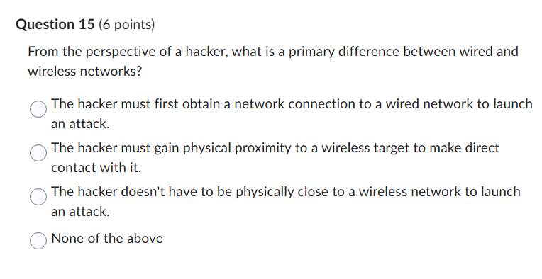 Solved Question 15 (6 ﻿points)From the perspective of a | Chegg.com