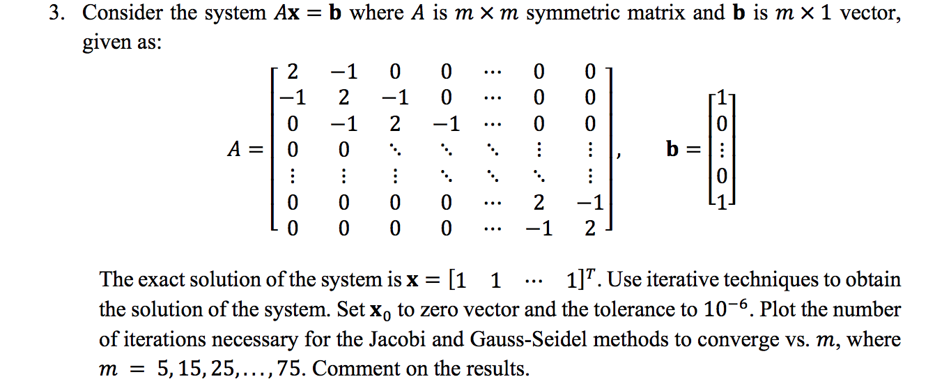 Solved b where A is mxm symmetric matrix and b is m X 1 | Chegg.com