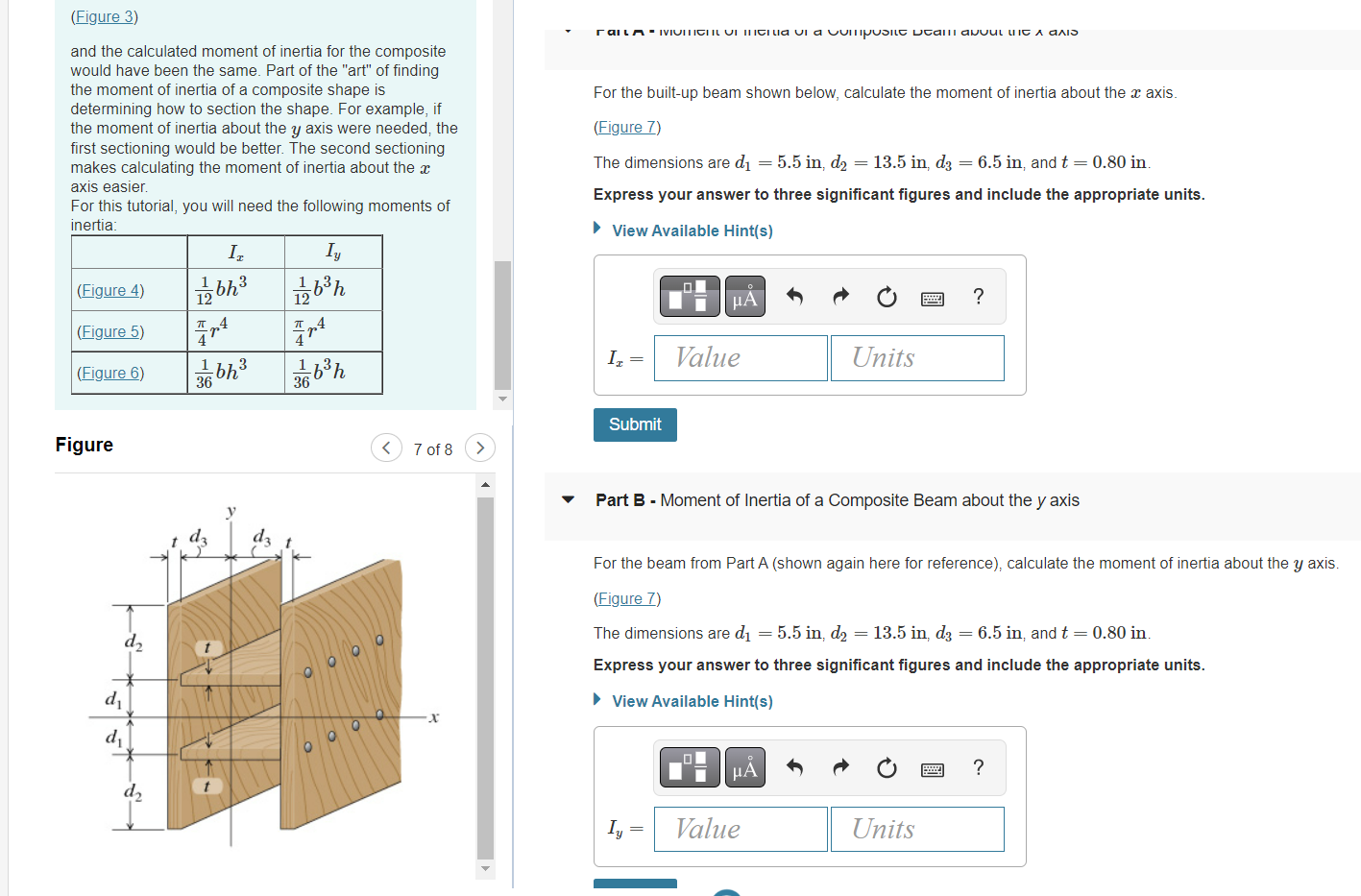 Solved and the calculated moment of inertia for the | Chegg.com