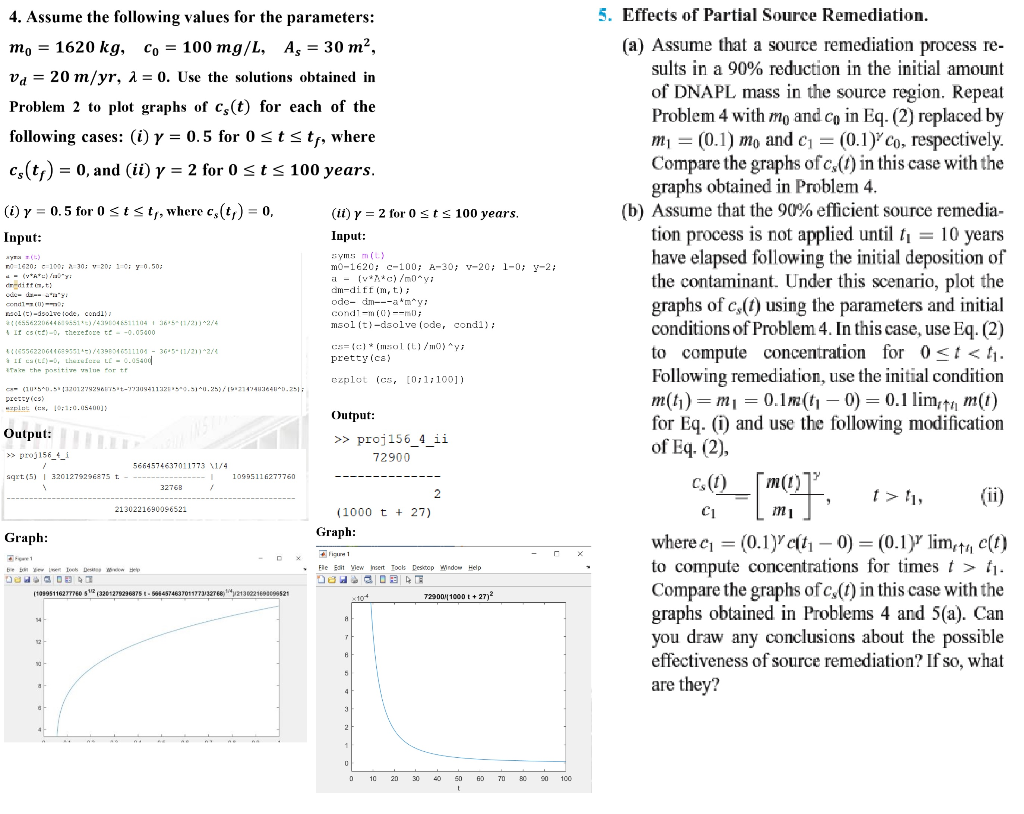 Project 3 A Mathematical Model of a Groundwater | Chegg.com