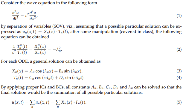 Solved Use seperation of variables for the question | Chegg.com