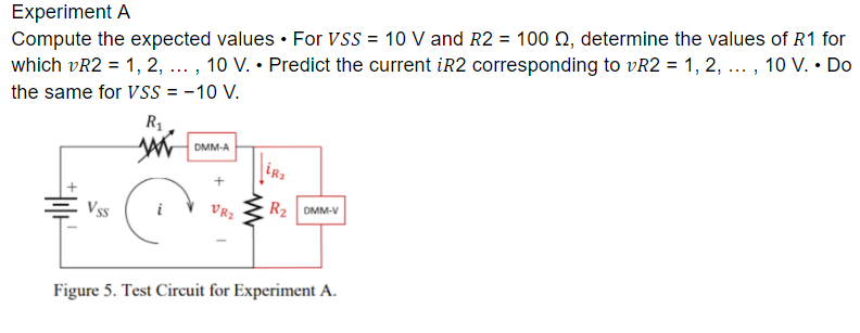 Solved Experiment A Compute the expected values · For VSS = | Chegg.com