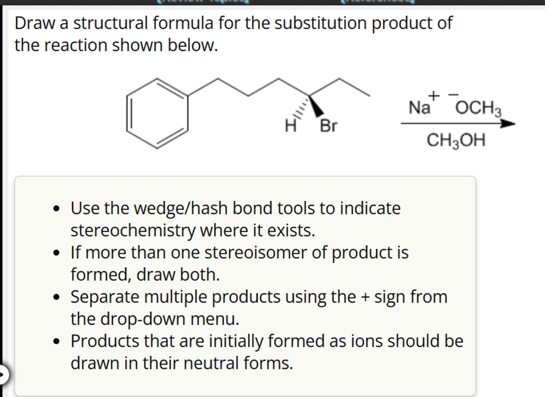 Solved Draw a structural formula for the substitution | Chegg.com