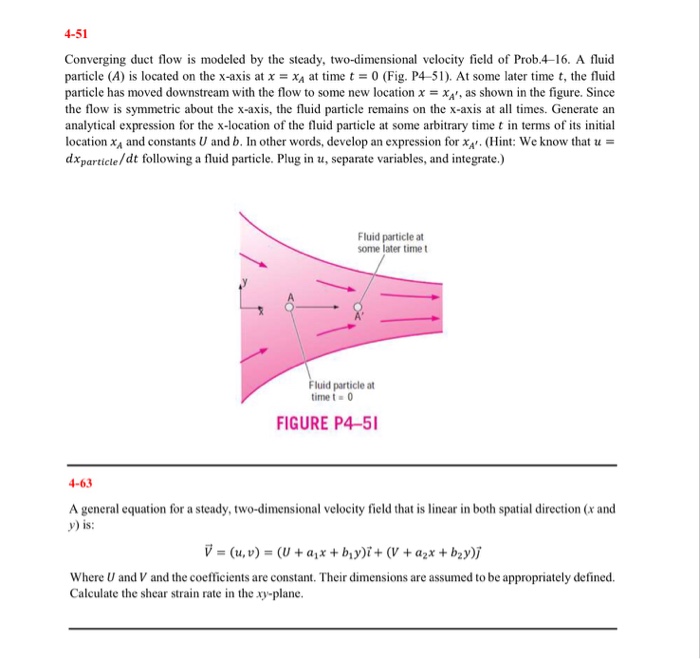 Solved 4-51 Converging duct flow is modeled by the steady, | Chegg.com