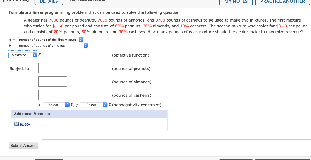 Solved Formulate a linear programming problem that can be | Chegg.com