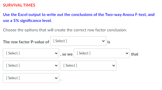 Use the Excel output to write out the conclusions of | Chegg.com