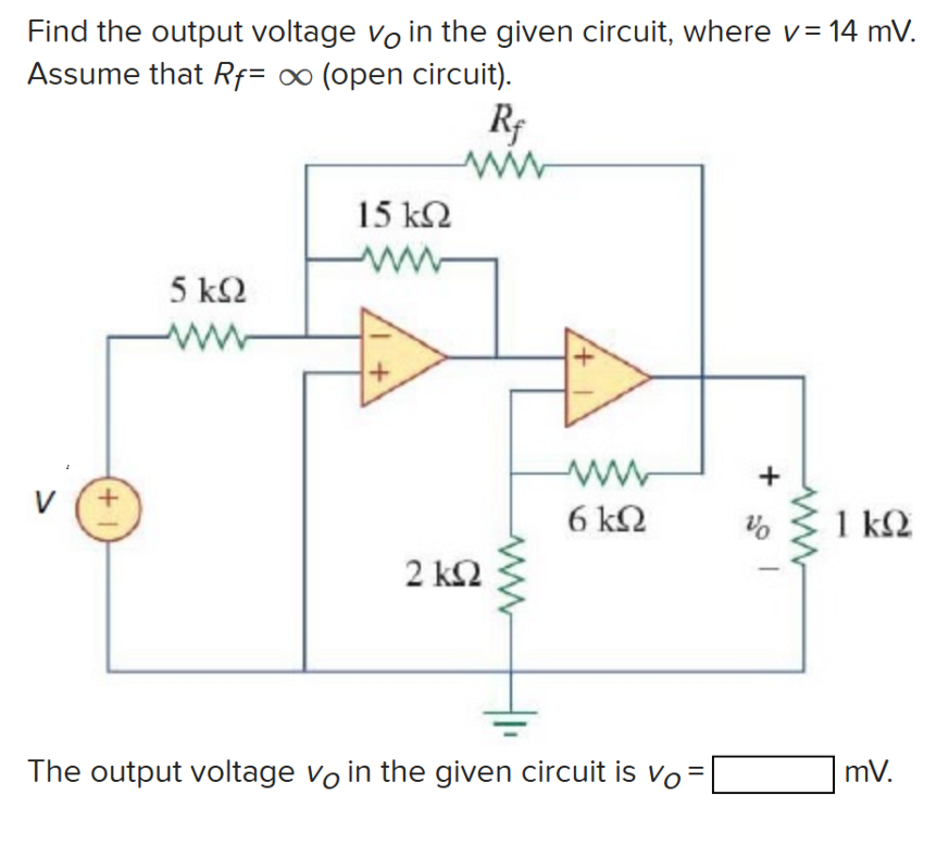 Solved Find the output voltage vO in ﻿the given circuit, | Chegg.com