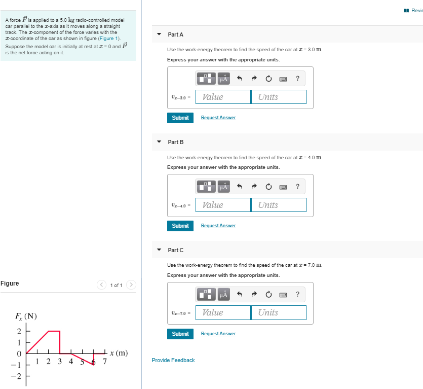 Solved A force is applied to a 5.0 kg radio-controlled model | Chegg.com