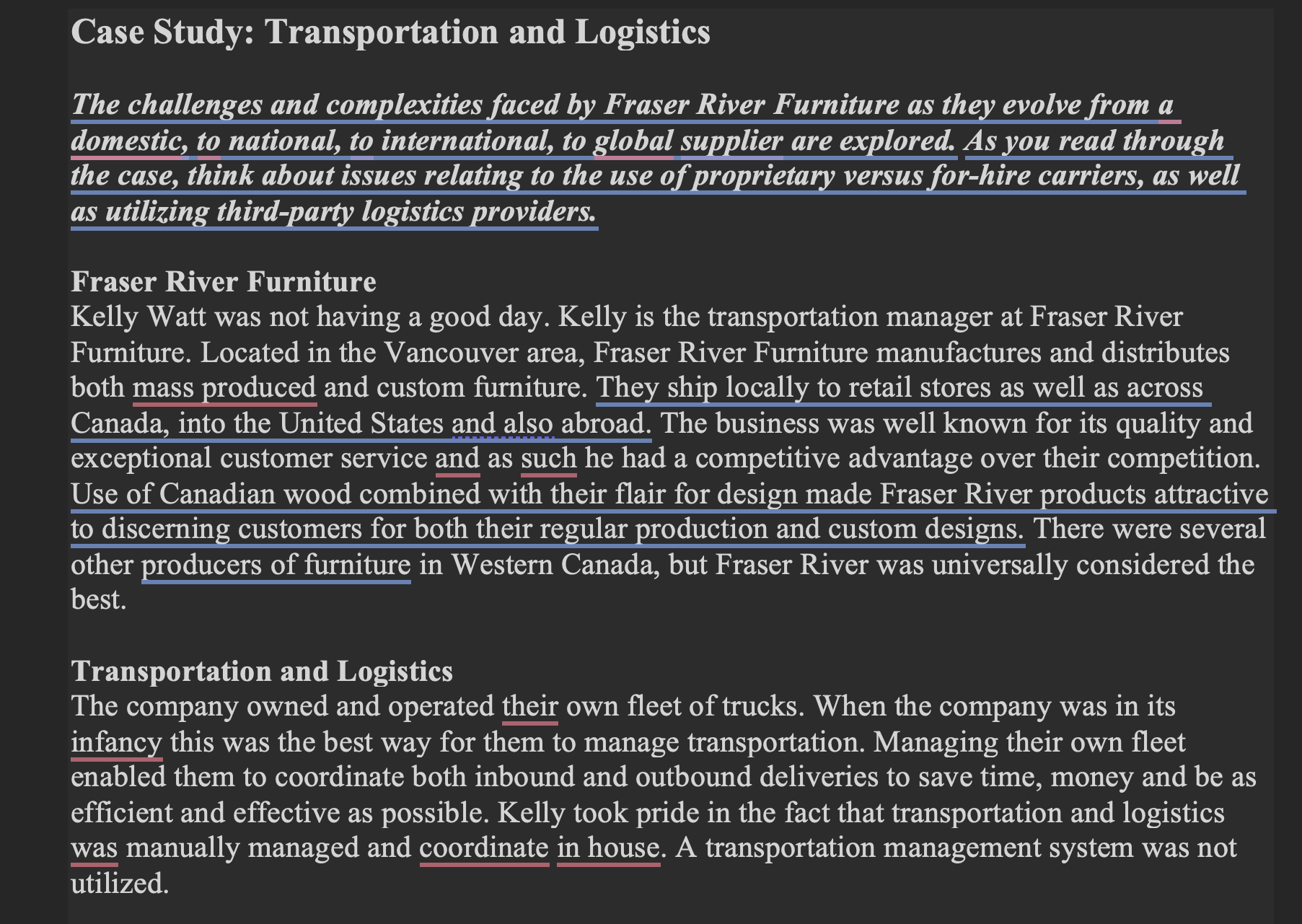 [Solved]: Case Study: Transportation and Logistics The chal