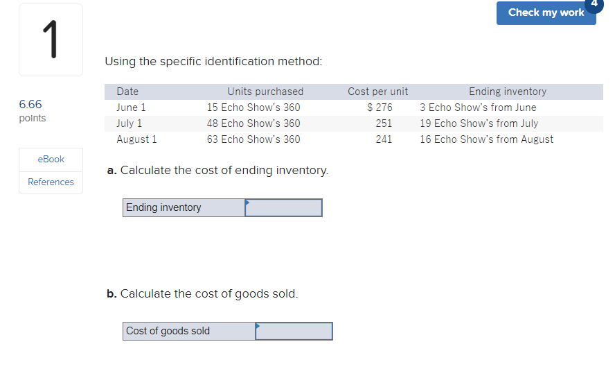 Solved Using the specific identification method: a. | Chegg.com