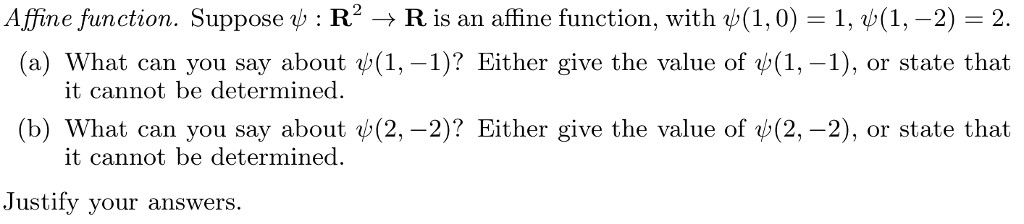 Solved Affine function. Suppose v : R2 R is an affine | Chegg.com
