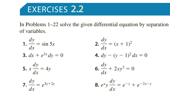 In Problems 1-22 solve the given differential | Chegg.com