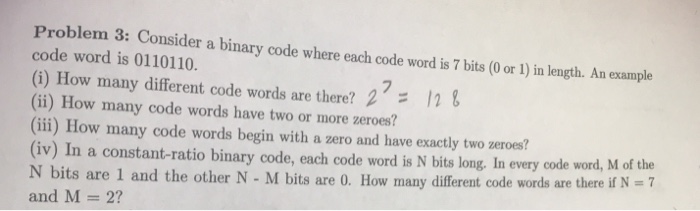 Solved Problem 3 Consider A Binary Code Where Each Code 3716