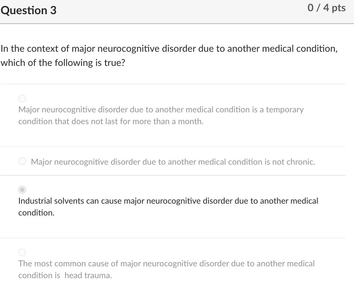 Solved n the context of major neurocognitive disorder due to | Chegg.com