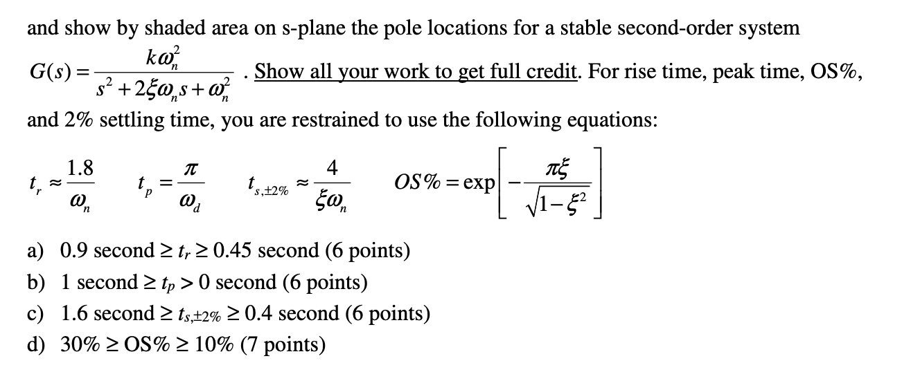 Solved Problem No. 4 (25 points) Pole Location & Transient | Chegg.com