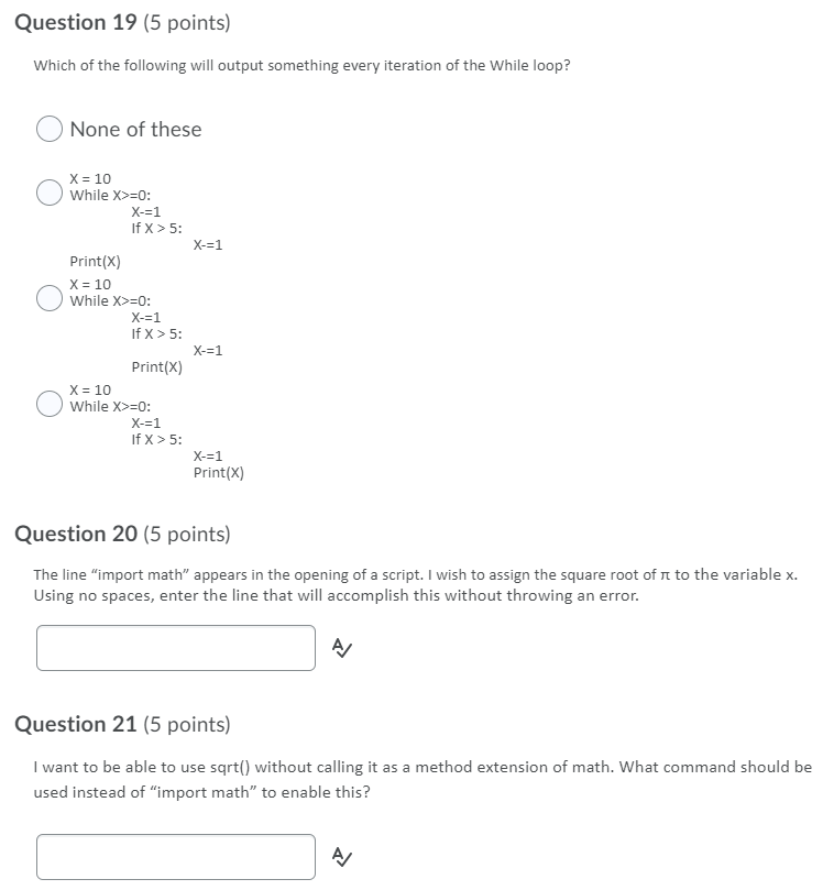 Solved Question 19 (5 points) Which of the following will | Chegg.com