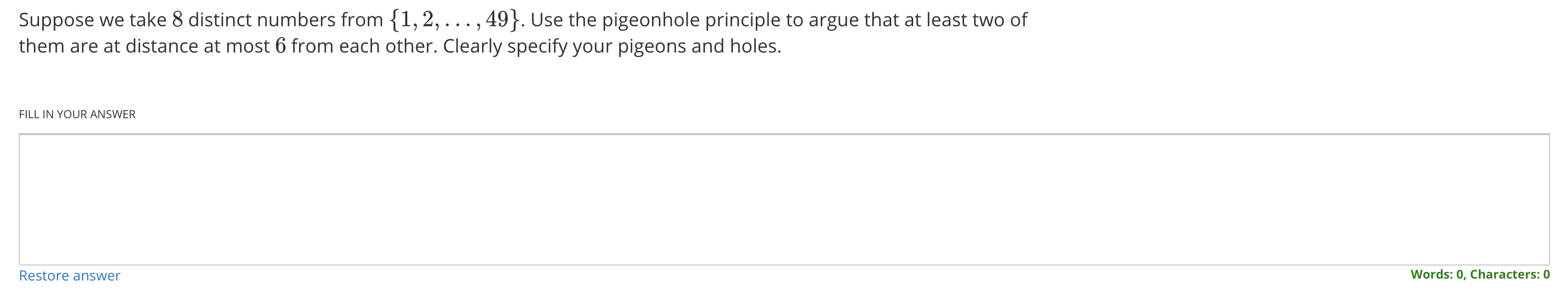 Solved Suppose we take 8 distinct numbers from {1, 2, ..., | Chegg.com
