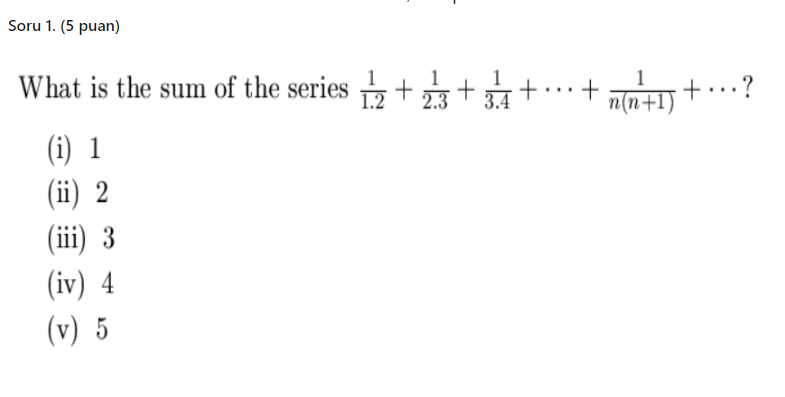 Solved What is the sum of the series | Chegg.com