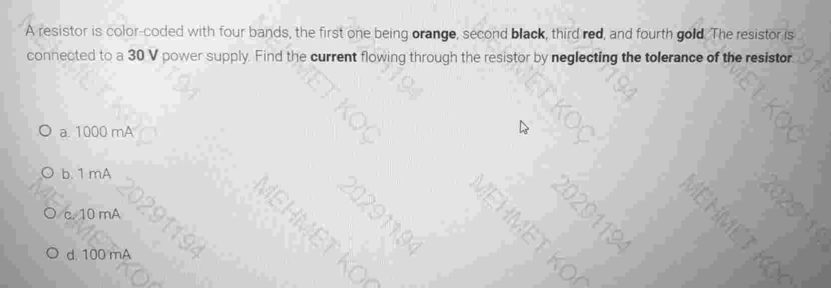 Solved A resistor is color-coded with four bands, the first | Chegg.com