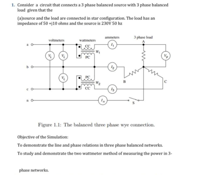 Solved 1. Consider a circuit that connects a 3 phase | Chegg.com