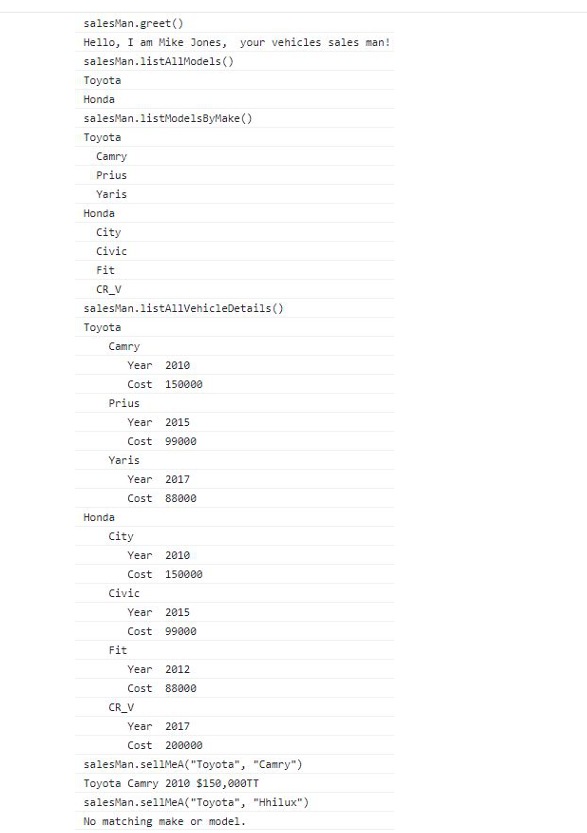 Solved The Salesman. The Salesman JavaScript Object is | Chegg.com