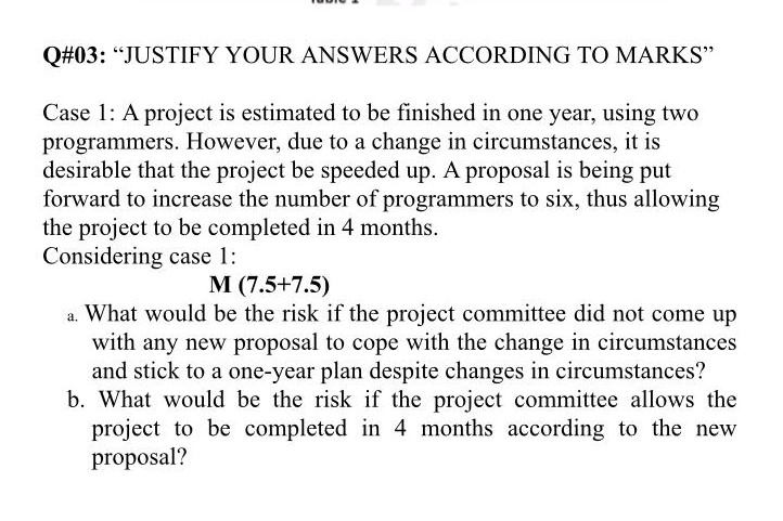 Solved Q\#03: "JUSTIFY YOUR ANSWERS ACCORDING TO MARKS" Case | Chegg.com