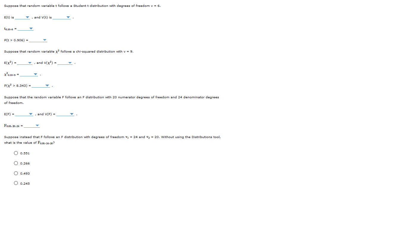 Solved Suppose that random variable t follows a Student t | Chegg.com