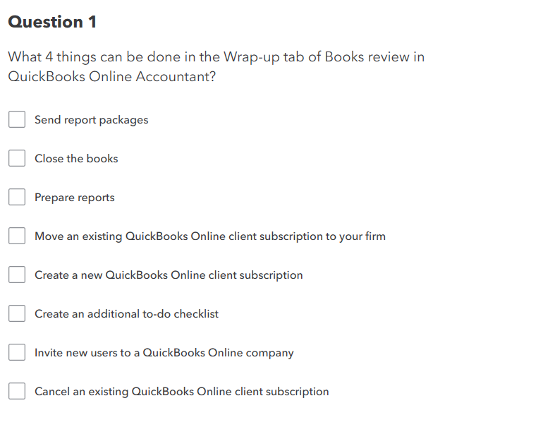 Solved What 4 things can be done in the Wrap-up tab of Books | Chegg.com