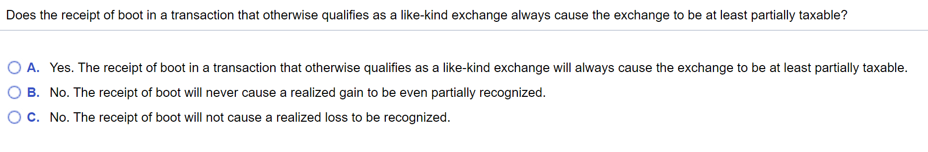 Solved Does the receipt of boot in a transaction that | Chegg.com