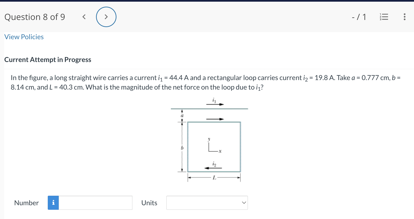 Solved Current Attempt in ﻿ProgressIn ﻿the figure, a long | Chegg.com