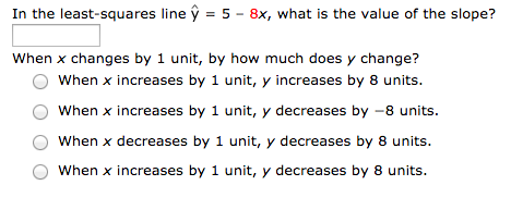 Solved When x changes by 1 unit, by how much does y change? | Chegg.com