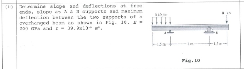 Solved 6 kN/m RKN (b) Determine slope and deflections at | Chegg.com