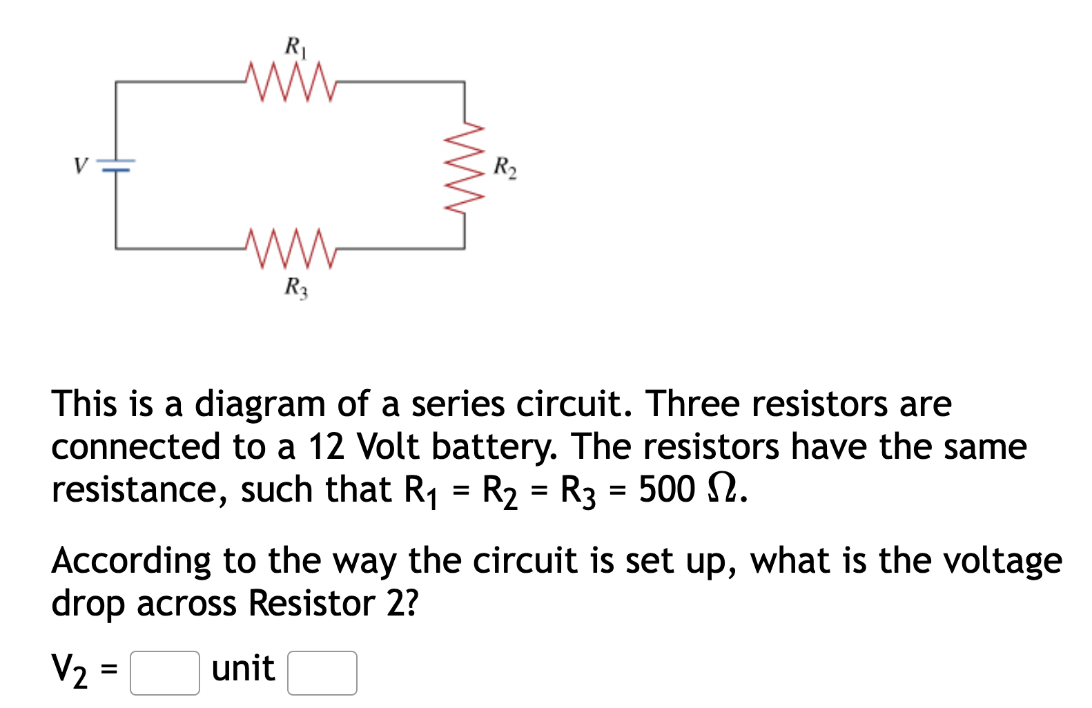 Solved This is a diagram of a series circuit. Three | Chegg.com