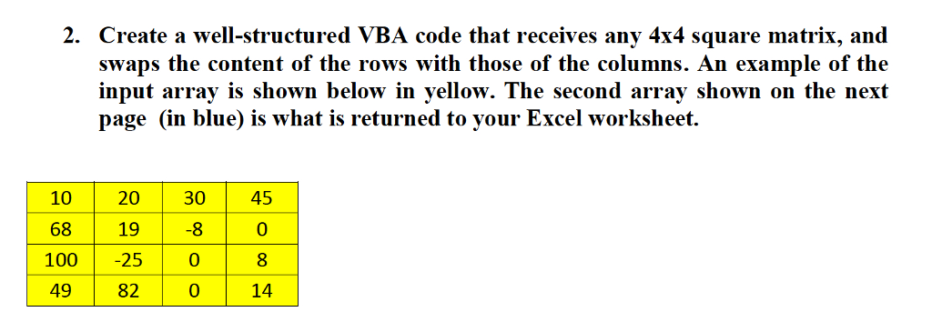 Use Function Procedure not Sub to Answer this A | Chegg.com