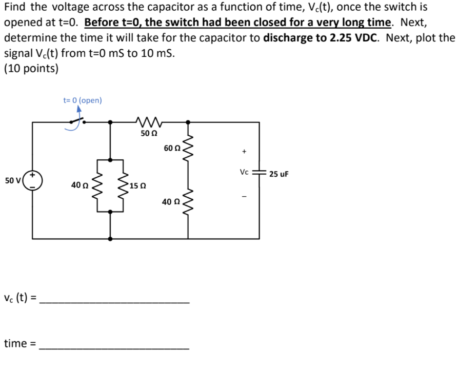 Solved Find The Voltage Across The Capacitor As A Function
