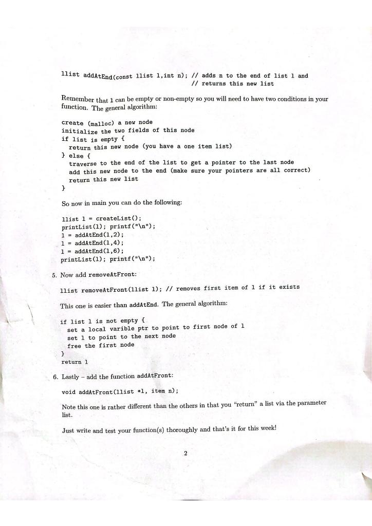 And define a singly-linked list type to be a pointer | Chegg.com