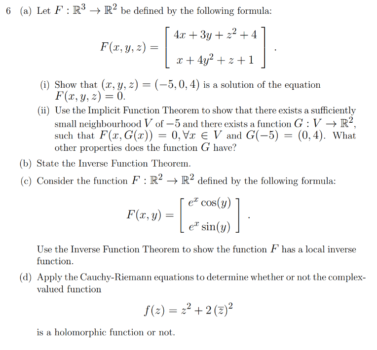 Solved (a) Let F:R3→R2 be defined by the following formula: | Chegg.com