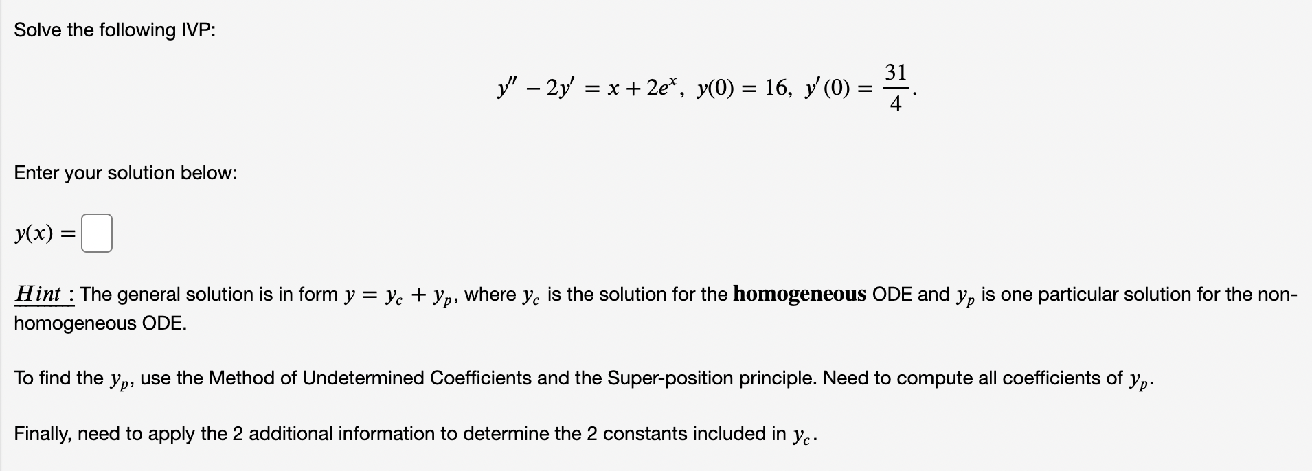 Solved Solve the following IVP: | Chegg.com
