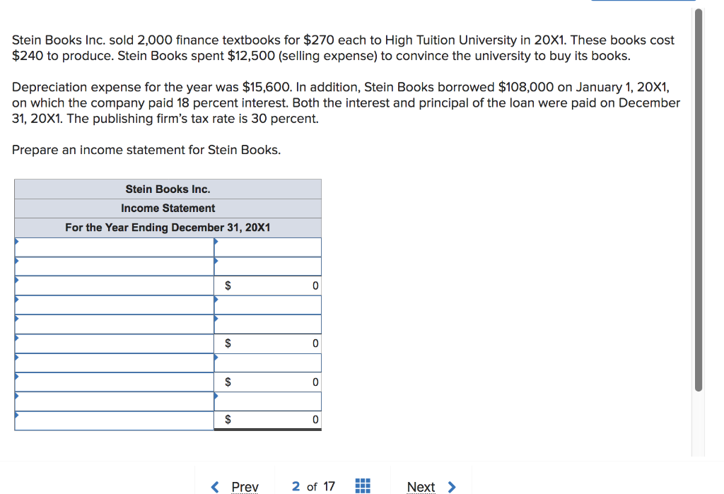 Solved Stein Books Inc. sold 2,000 finance textbooks for | Chegg.com