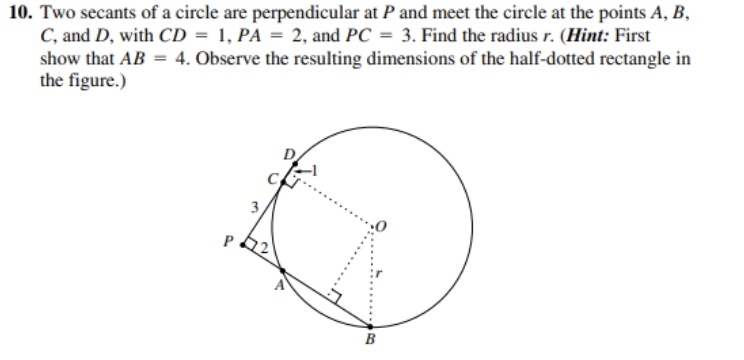 Solved Two secants of a circle are perpendicular at P ﻿and | Chegg.com