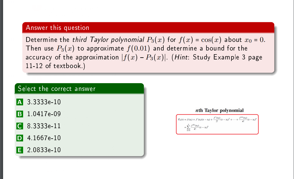 Solved Answer this question Determine the third Taylor | Chegg.com