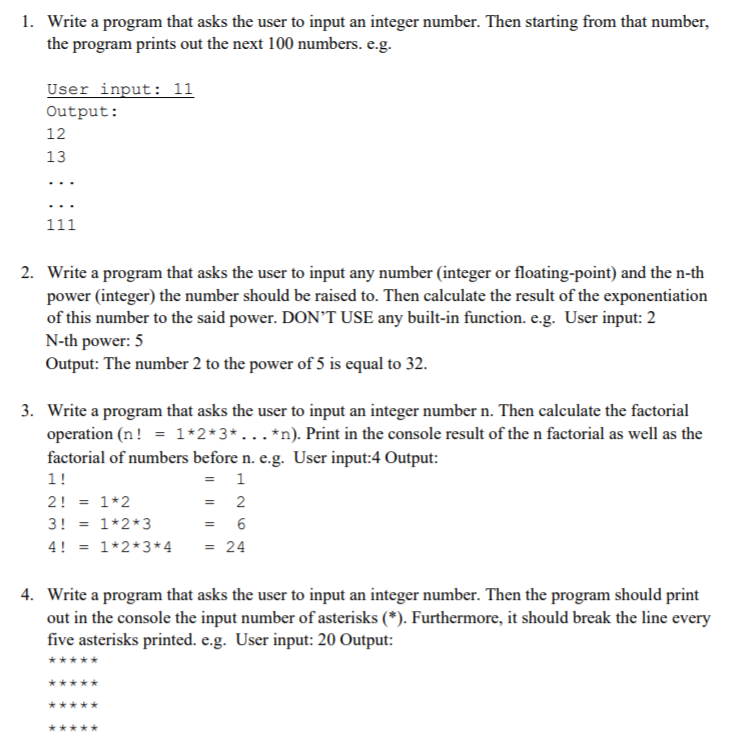 Solved 1. Write a program that asks the user to input an | Chegg.com