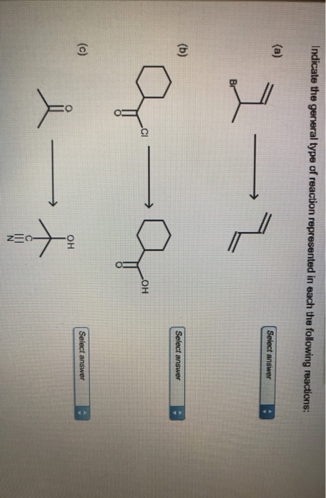 Solved Indicate the general type of reaction represented in | Chegg.com