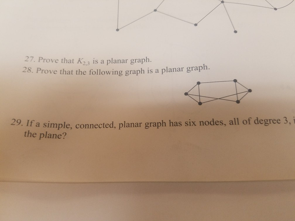 Solved 27. Prove that K2,3 is a planar graph. 28. Prov e | Chegg.com