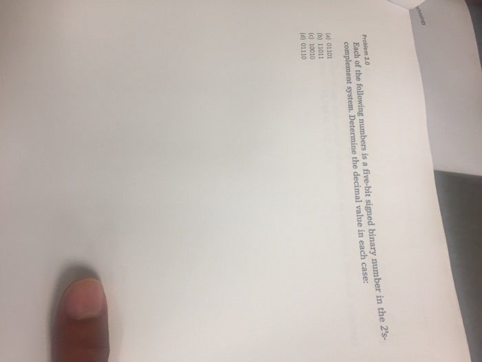 Solved Each of the following numbers is a five-bit signed | Chegg.com